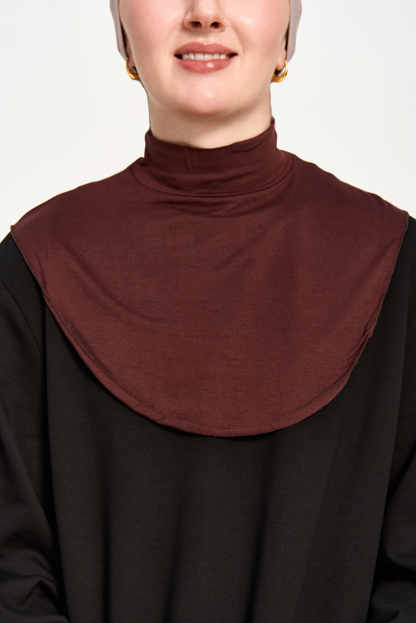 Modest Neck Cover - Dark Walnut | Momina Hijabs