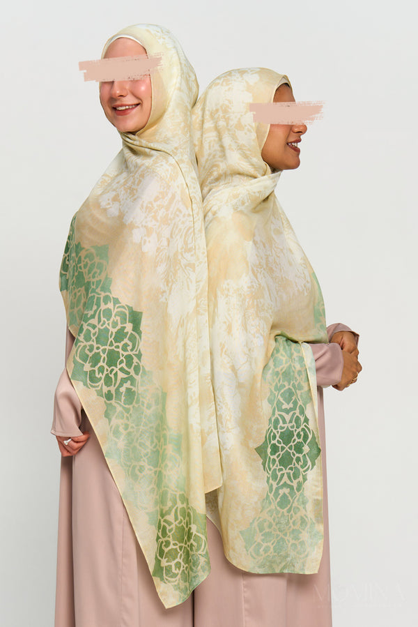 Printed Modal Hijab - Minted Lace | Momina Hijabs