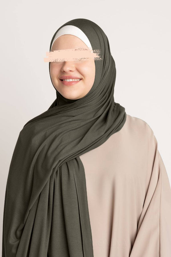 Premium Maxi Jersey Hijab - Gun Metal | Momina Hijabs